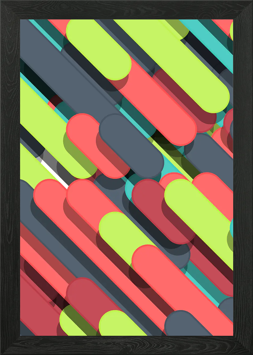 Color Lines Rain Framed Wall Art Poster Canvas Print Picture | eBay UK