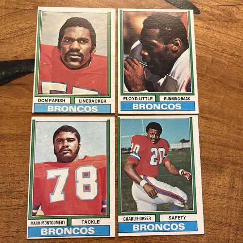 1974 topps football cards Lot Of 4 Broncos | eBay