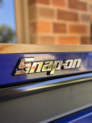 SNAP-ON TOOL BOX LOGO EMBLEM Chrome Badge Decal Sticker 200mm long ...