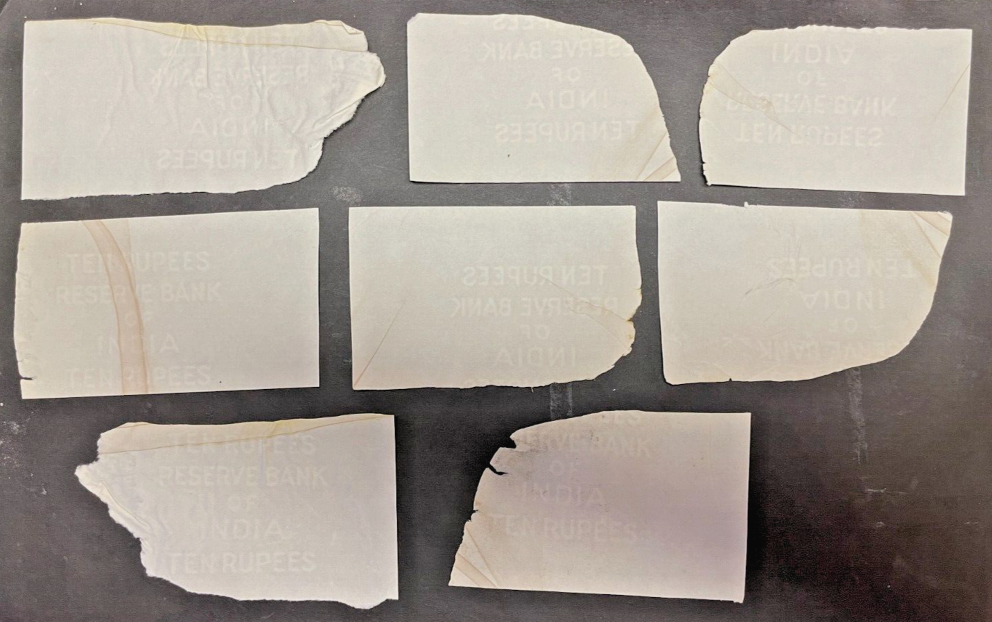 WW2 India 10 Rupees Bank Note Paper Watermarked salvaged from the Ocean ...