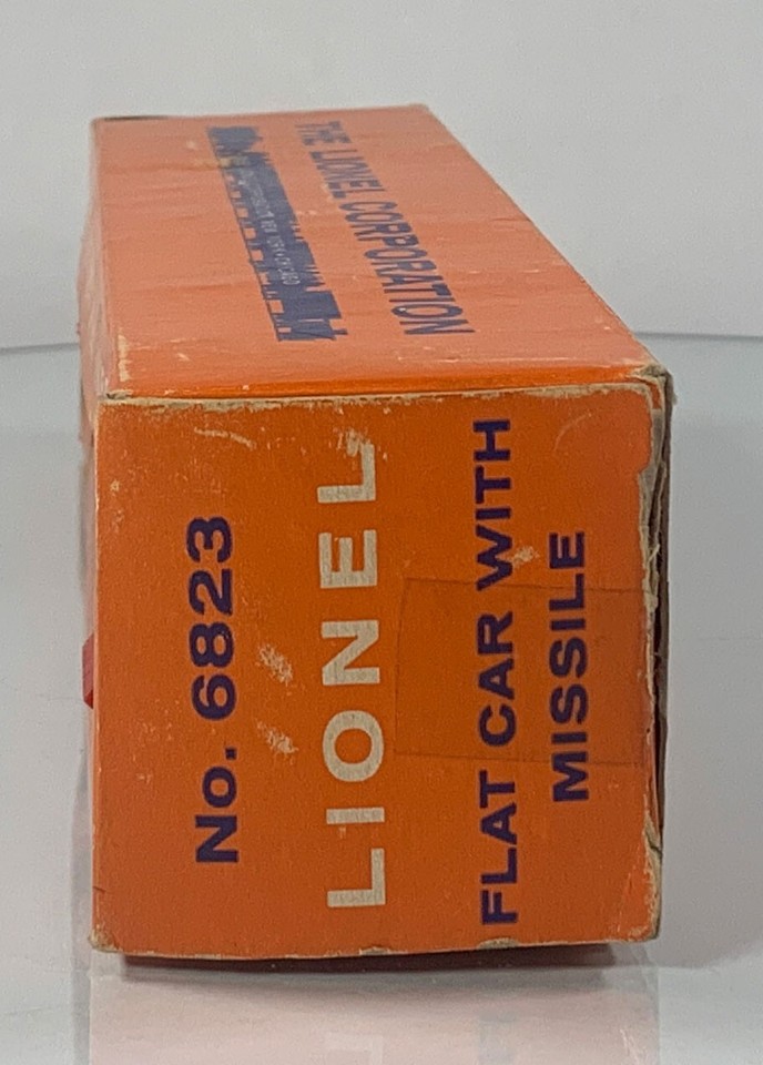 LIONEL O GAUGE 1959-1960 Postwar 6823 Flat Car Missile Orig Box VERY ...