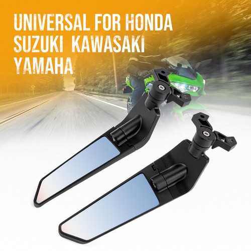 Pair Upgrade Rotate Wind Wing Side Mirrors For Kawasaki Ninja 400 650 ...