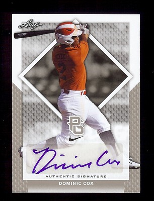 DOMINIC COX 2016 Leaf *PERFECT GAME* Certified AUTOGRAPH RC | eBay