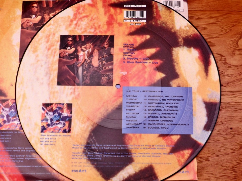 The Screaming Jets ♫ Better ♫ Rare 1991 UK Limited Edition Picture Disc ...