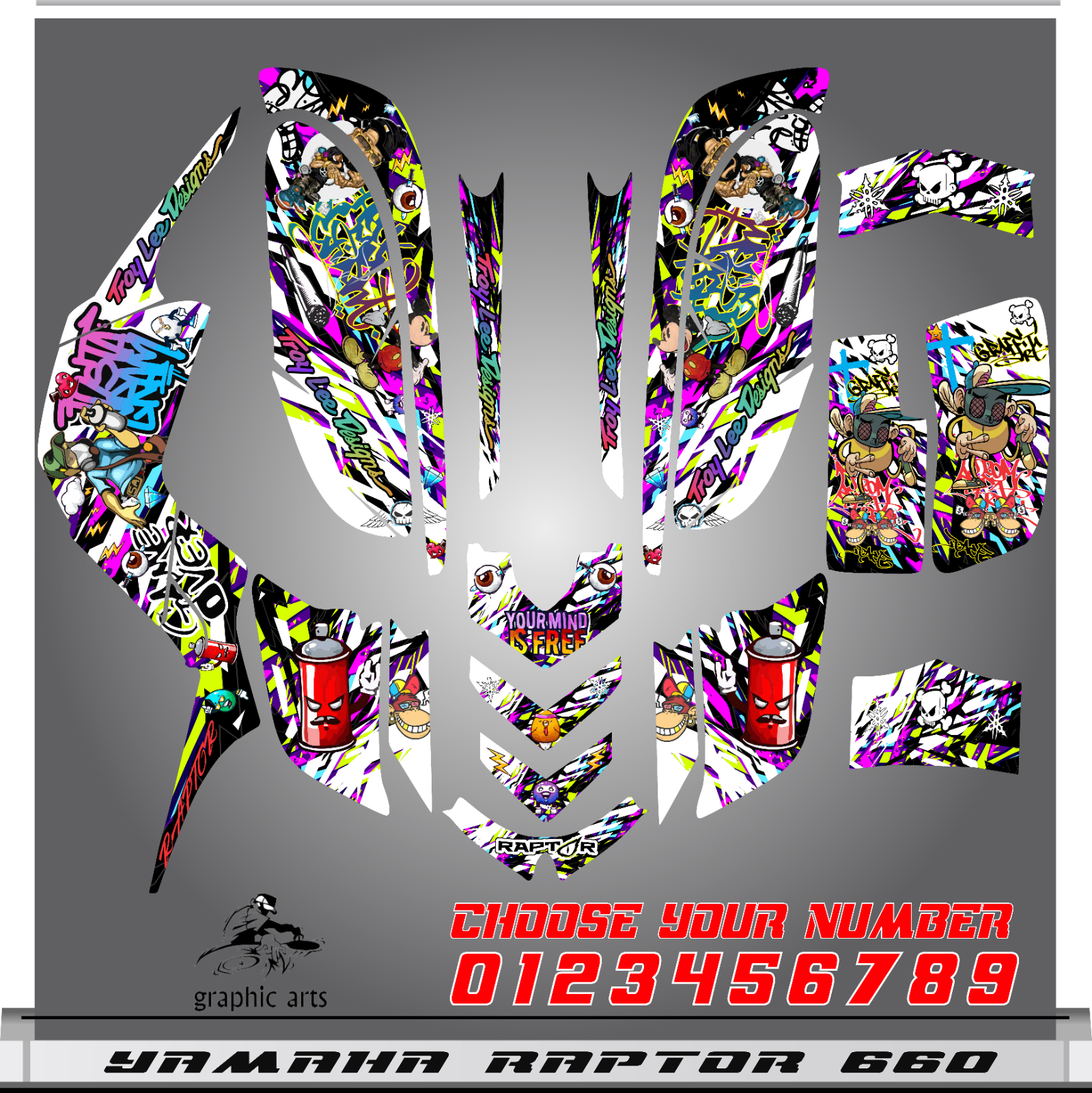 YAMAHA RAPTOR 660 660R FULL GRAPHICS DECALS STICKERS KIT ATV | eBay