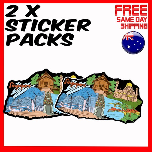 2 x Stickers - Singapore Southeast Asia Country Flag Destination Car ...