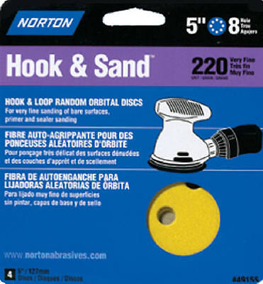 Sanding Disc, 5 in Dia, Coated, P100 Grit, Medium, Aluminum Oxide ...