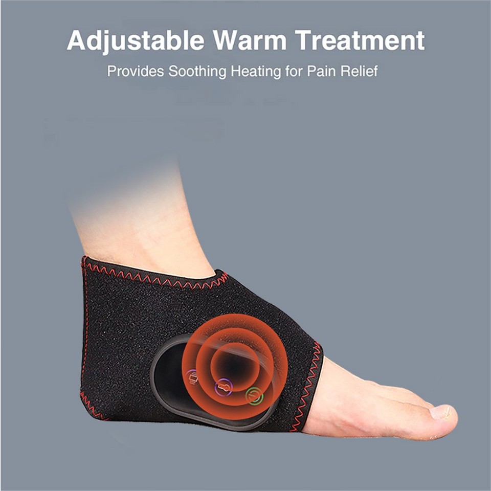 3 Mode Electric Foot Ankle Massager Heating Vibration Hot Compress Pain ...
