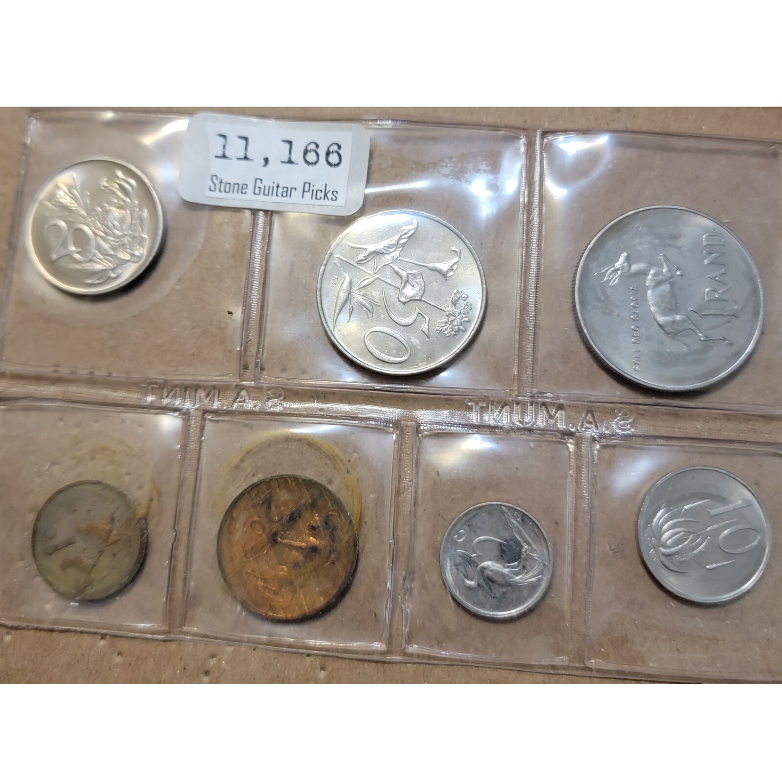 1981 SOUTH AFRICA UNCIRCULATED MINT SET PACK 7 COINS 1 RAND 50 CENT 2C ...