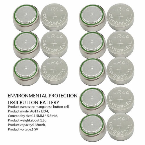 100pcs LR44 AG13 1.5V 148mAh Button Coin Cells Batteries Button Battery ...