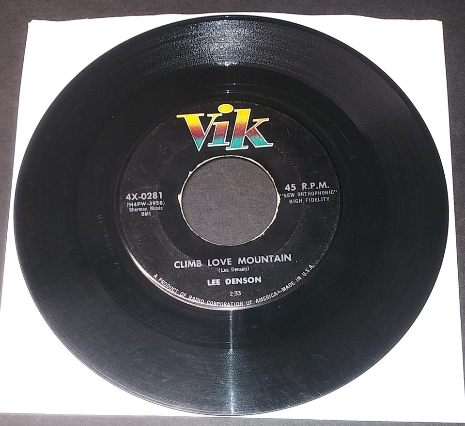 45 rpm rockabilly LEE DENSON Climb Love Mountain/New Shoes 1957 Vik ...