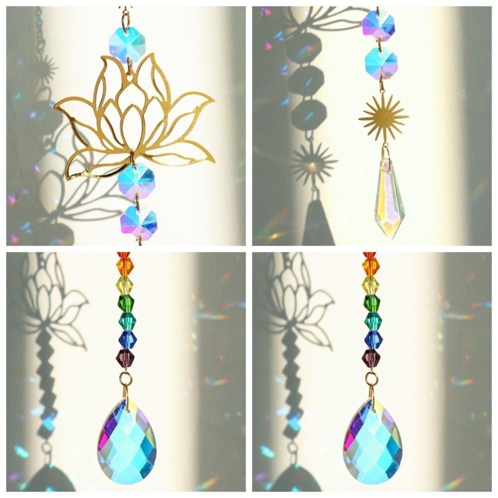 Crystal Lotus Pendant Metal Charms High Quality Wind Chime | eBay