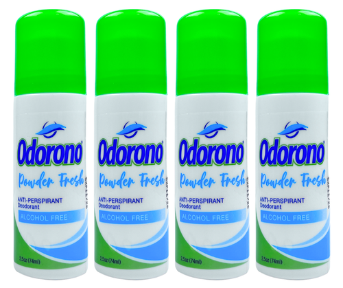 ODORONO POWDER FRESH Roll-On AntiPerspirant Deodorant • 2.5oz 4-Pack ...
