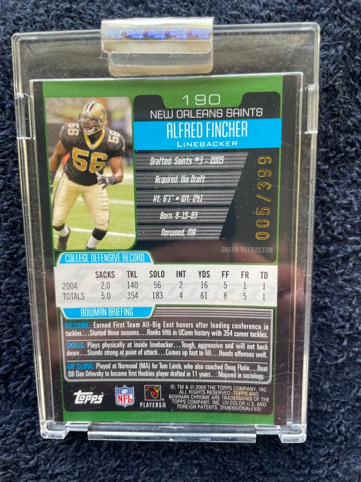 Alfred Fincher #190 - 2005 Bowman Chrome Football - Rookie Card ...