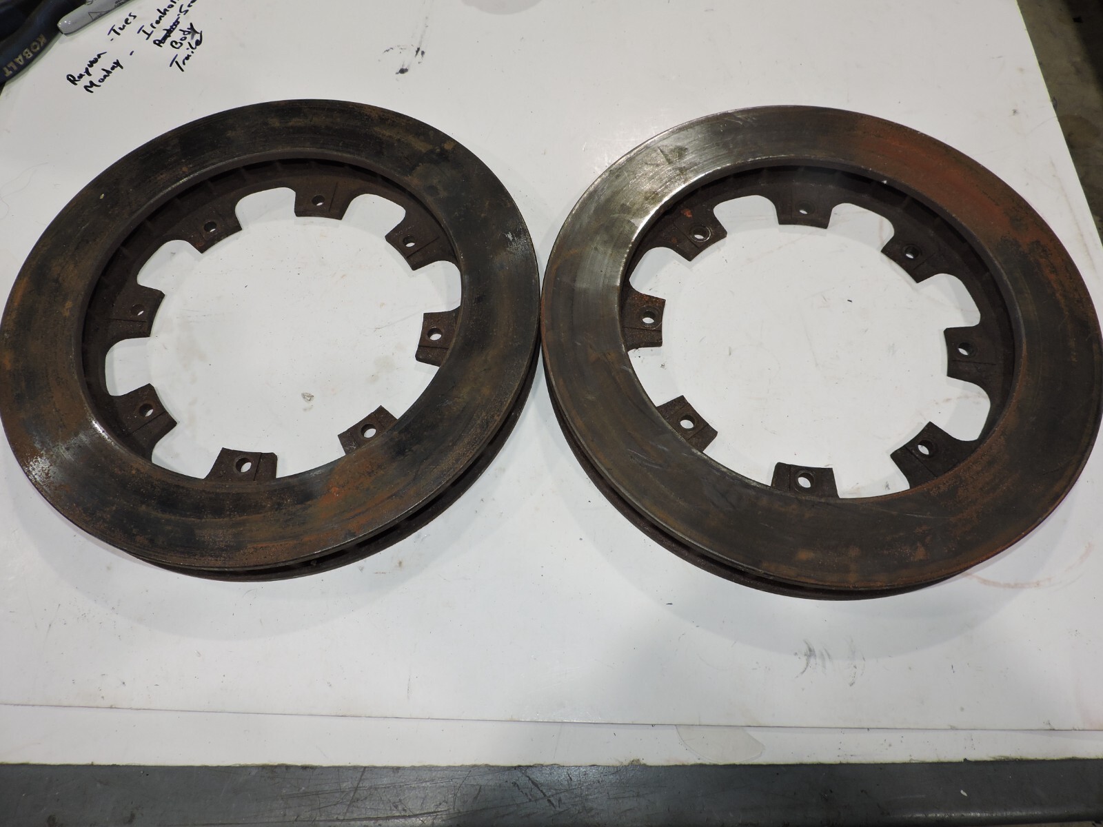 Pair 1 1/4" thick Late Model front brake rotors 7" x 8 BC directional ...