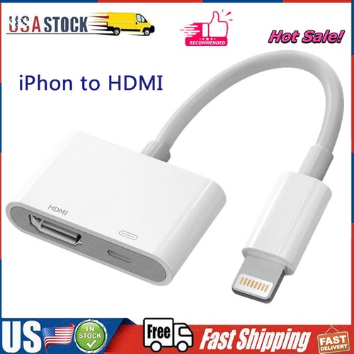 For iPhone iPad Lightning to HDMI Digital TV AV Adapter 1080P HDMI ...