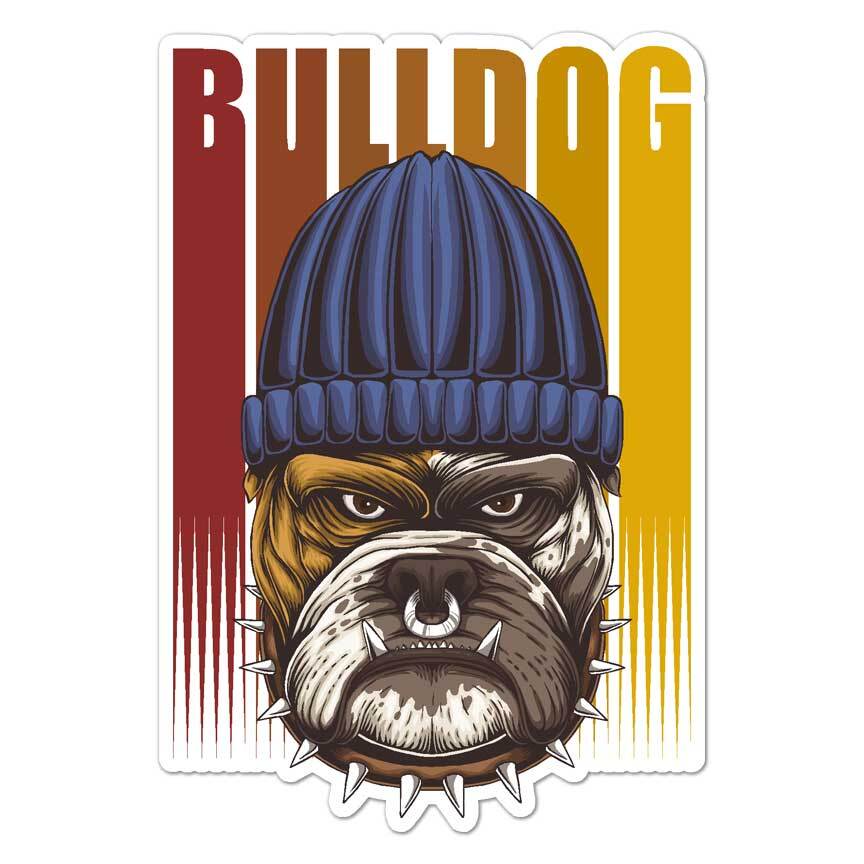 Bulldog Beanie, Vinyl Decal Sticker, Indoor Outdoor, 3 Sizes, #7590 | eBay