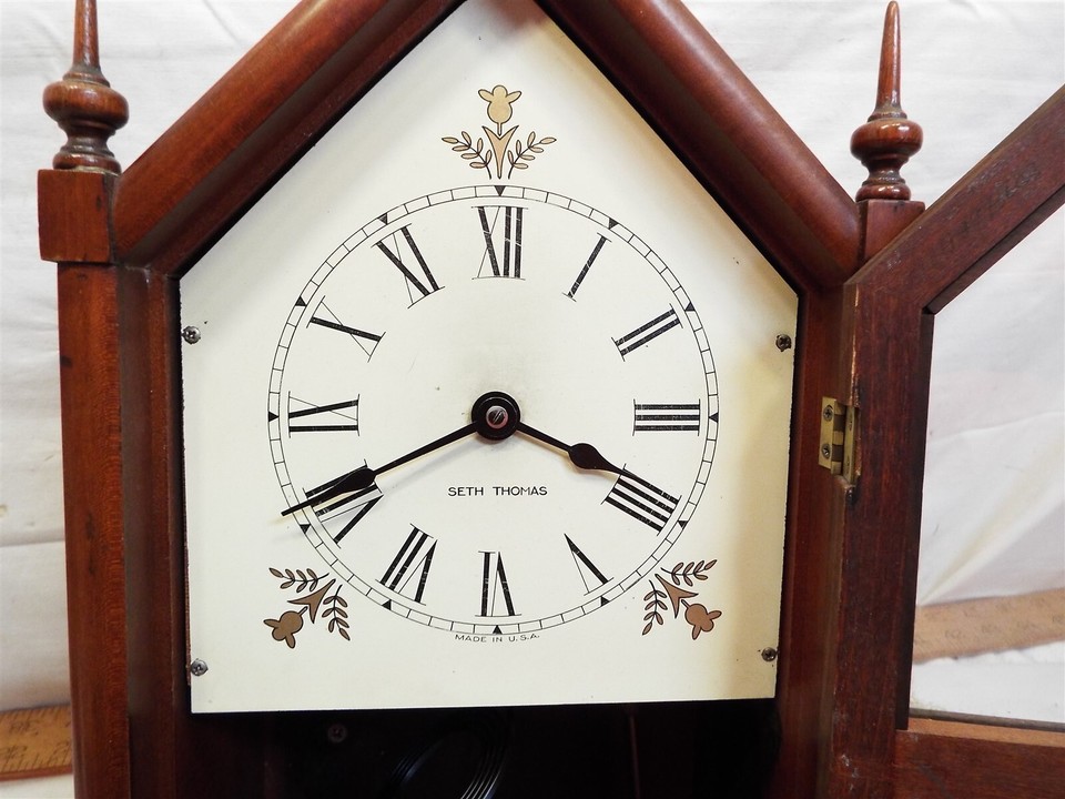 Seth Thomas Steeple Wood Case Shelf/Mantle Chime Clock Cabinet | eBay