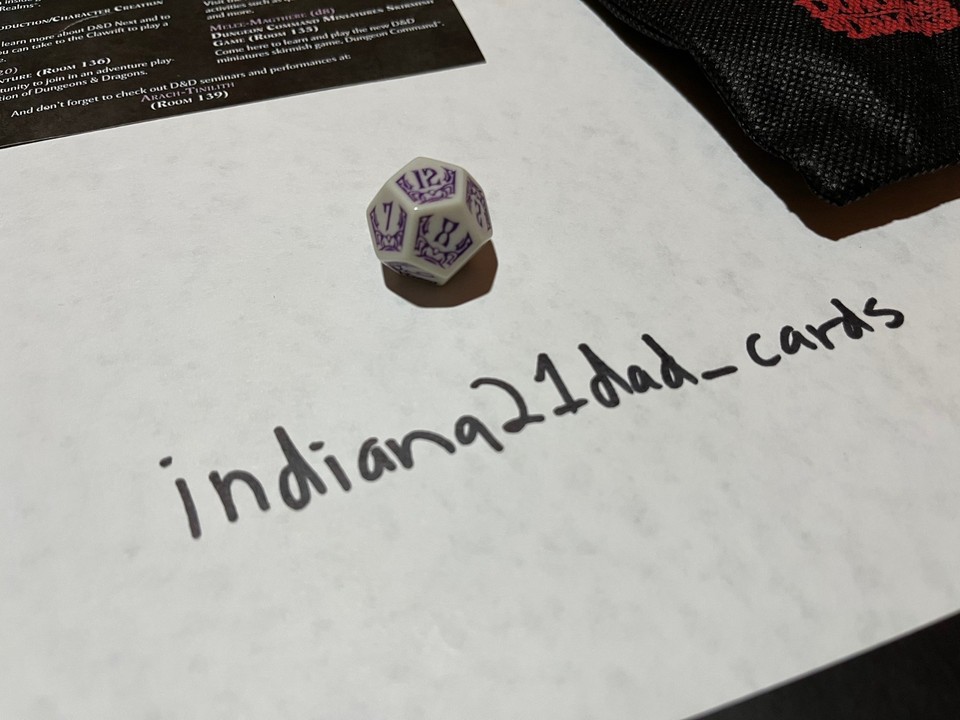 Gen Con 2012 D&D Drow Dice Complete Set - Dice Set, Bag, & card; Rare ...