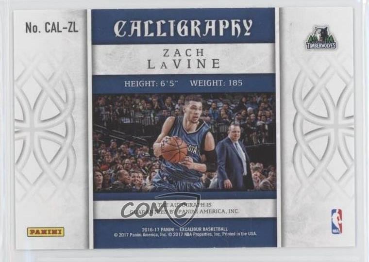 2016-17 Panini Excalibur Calligraphy /149 Zach LaVine #CAL-ZL Auto | eBay