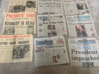 Lot Of Vintage Newspapers Reporting History Events As Far Back As 1960 ...