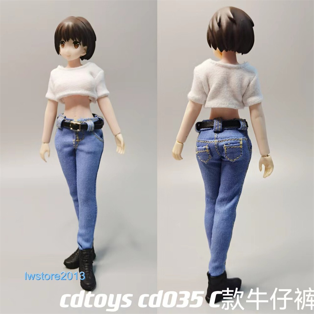 cdtoys 1/12 cd035C Vest Long Jeans Pants Clothes For 6'' Female TBL ...
