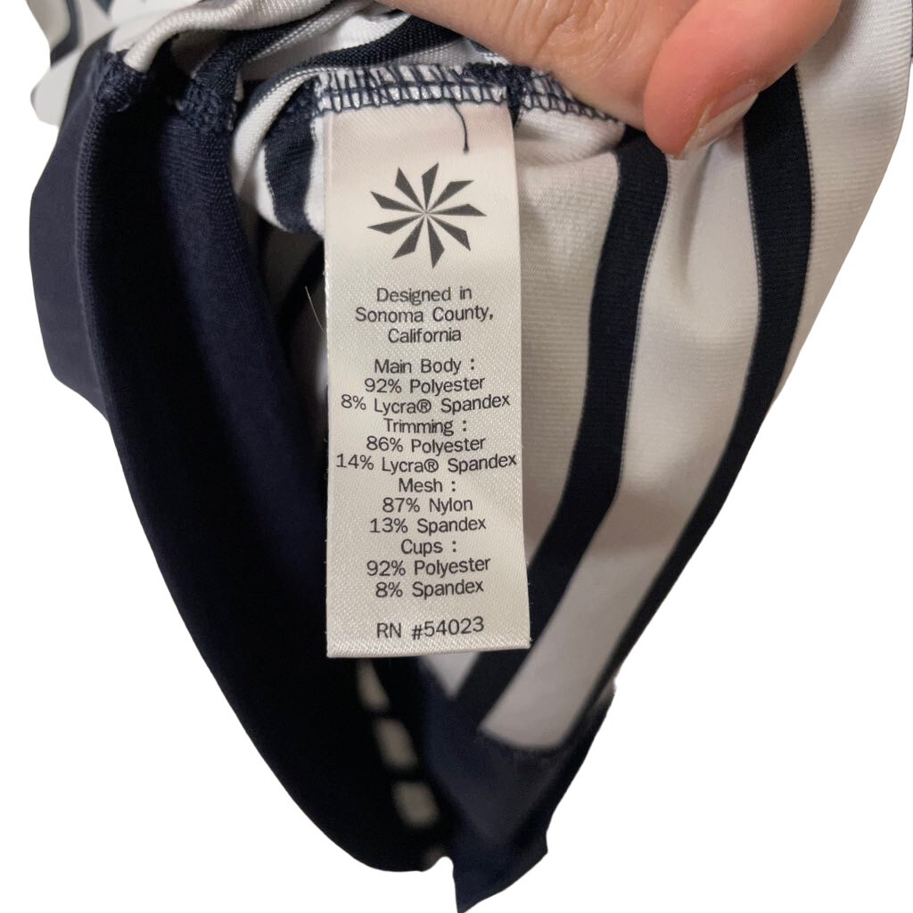 Athleta Navy and White Hyper Stripe PR Tank | eBay