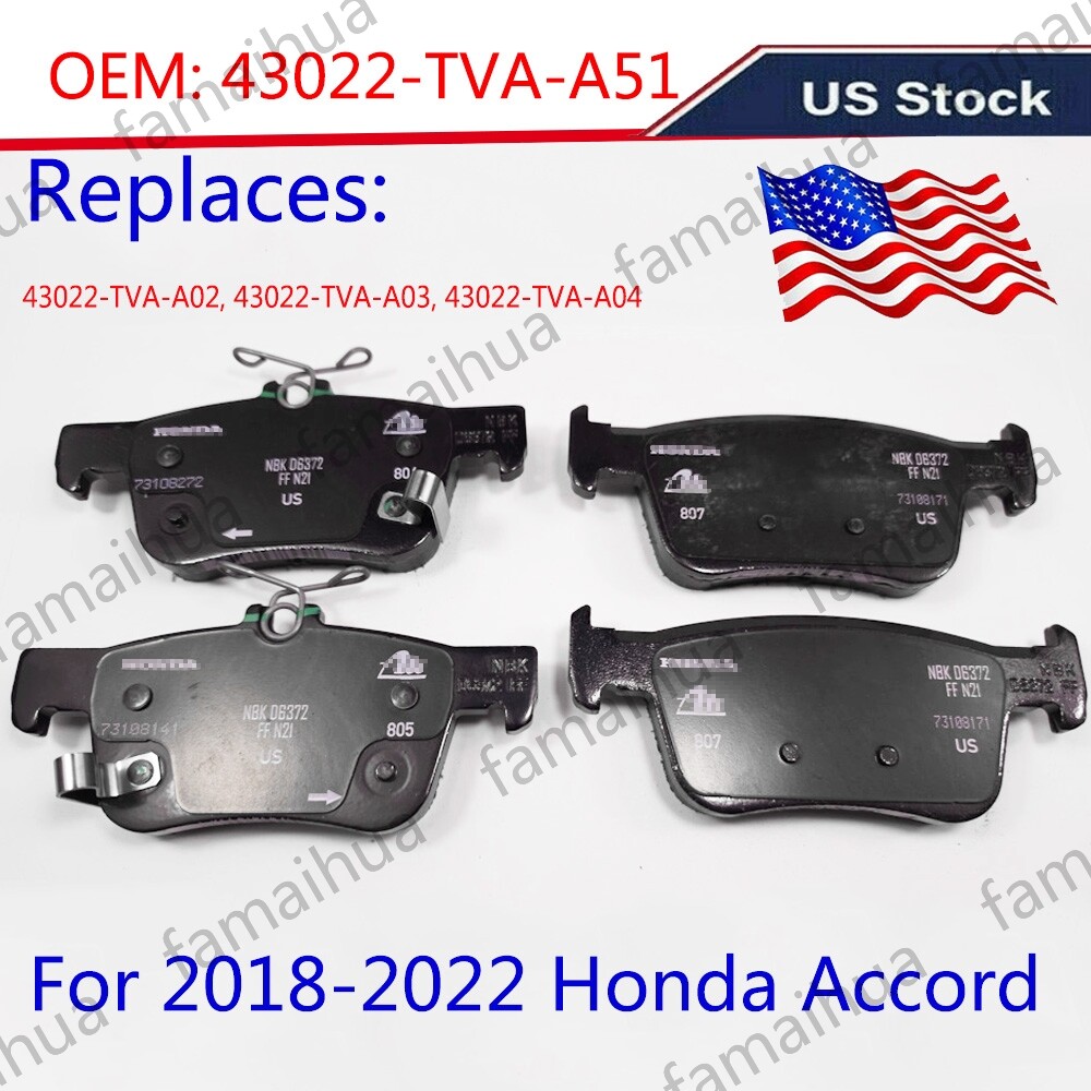 OEM Rear Brake Pad Kit 43022-TVA-A51 For Honda Accord 2018-2022 43022 ...