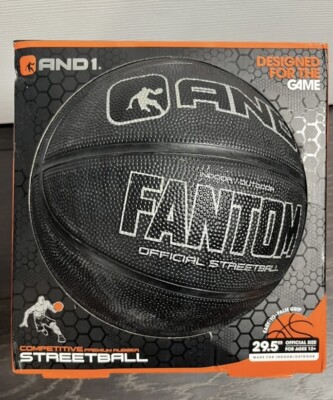 AND1 Fantom Rubber Basketball- Black- Official Size Made for Indoor and ...