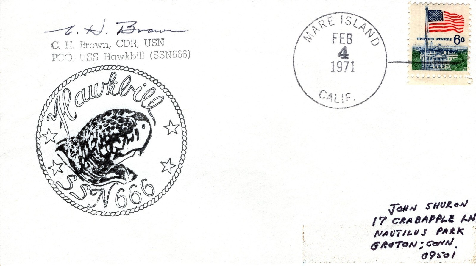 USS HAWKBILL SSN 666 1971 FDC15412 | eBay