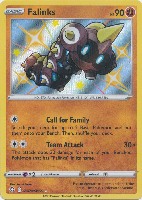 Falinks (Shiny) - SV074/SV122 Ultra Rare Shining Fates NM Pokemon TCG ...
