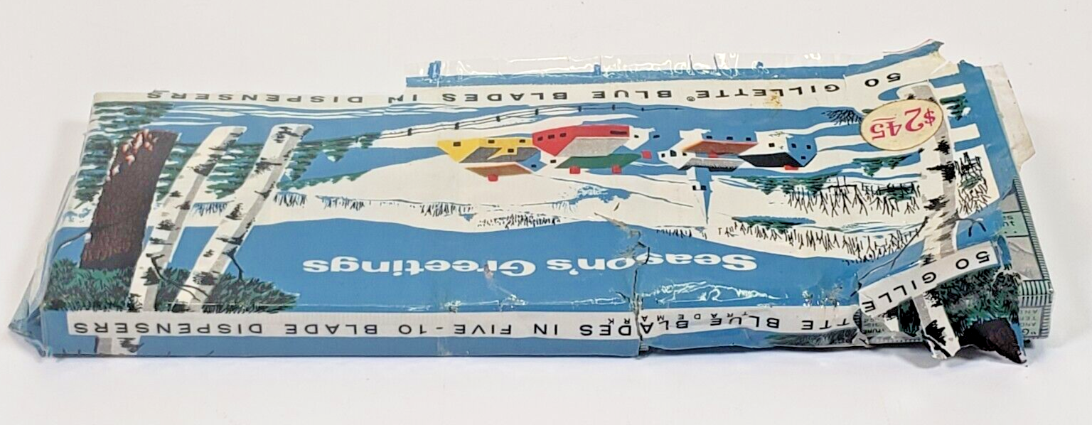 Vintage GILLETTE 10 Blue Razor Blades In Dispenser NOS *5 sealed* | eBay