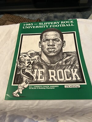 1985 Slippery Rock University Football Chuck Sanders Program | eBay