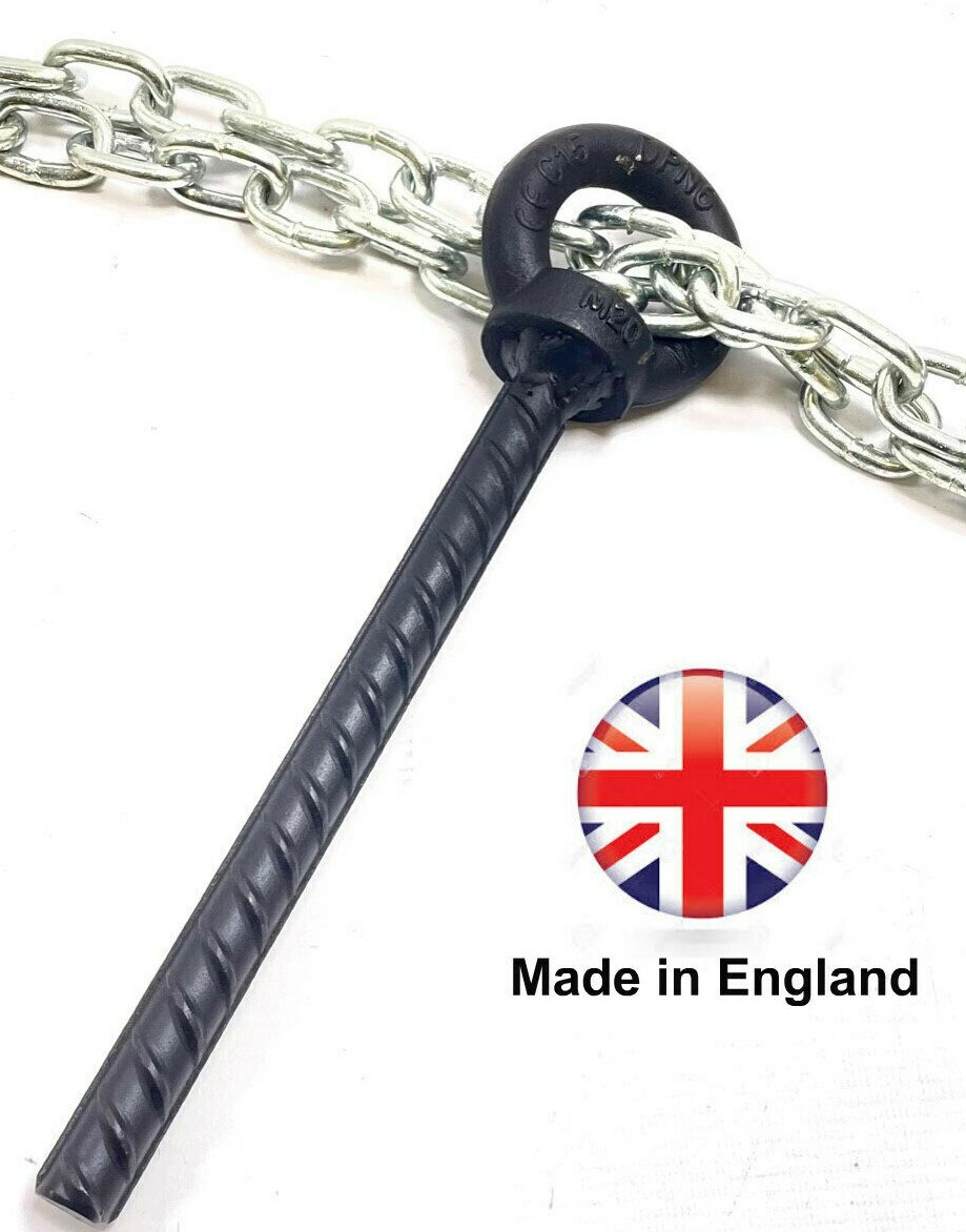 Concrete IN Ground Chain ANCHOR 'REBAR' 40mm Ø ID Chain Hole Made in ...