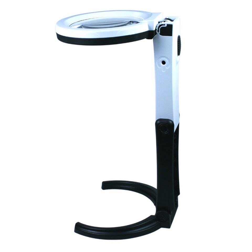 2.5X-8X Foldable LED Lighted Magnifying Lamp Reading Magnifier with USB ...