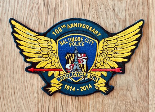 Extremely Rare Baltimore City Police Patch 100th Anniversary Motorcycle ...