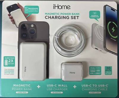 iHome Magnetic Power Bank Charging Set – Wireless Fast Charge | Brand ...