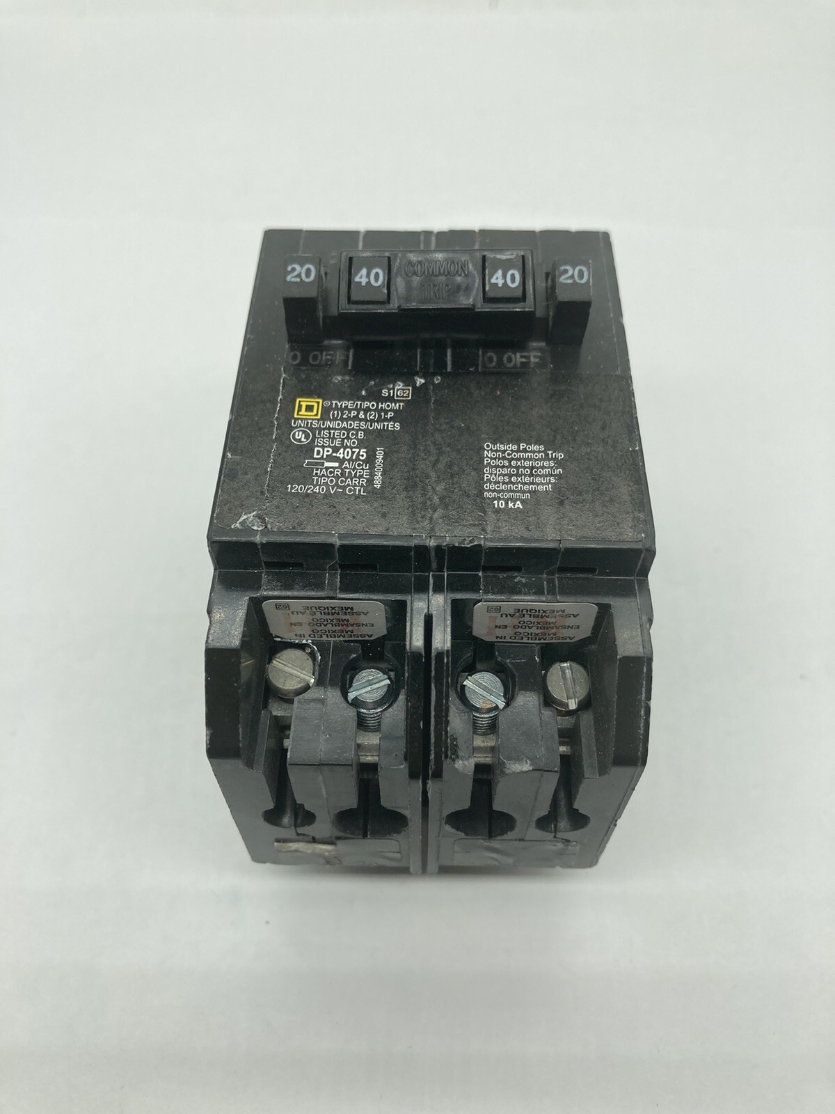 HOMT2020240 Homeline Square D Quad Two 1 Pole 20A One 2P 40A Plug In ...
