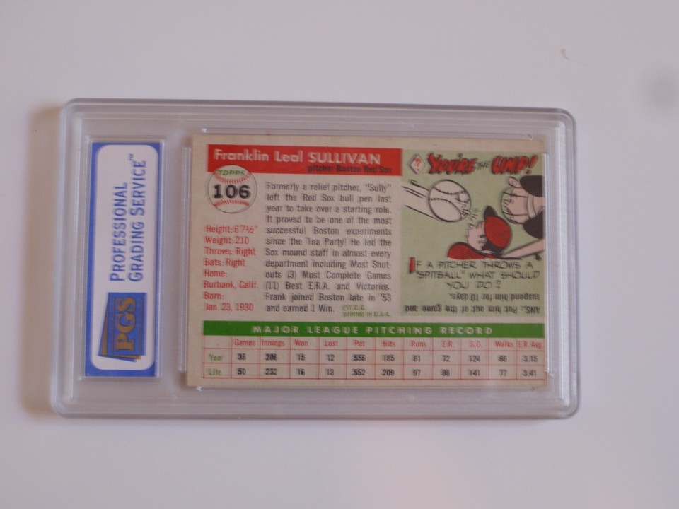 1955 Topps #106 Frank Sullivan PGS EX-MT 6 Boston Red Sox Pitcher | eBay