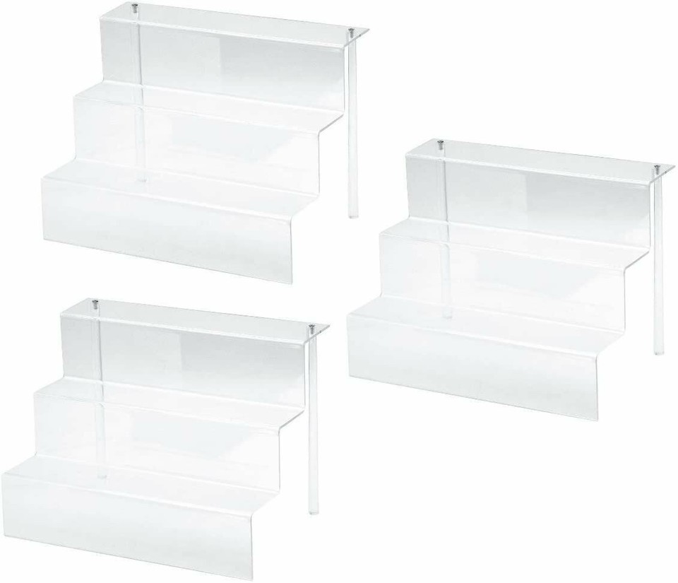 888 Display Three-Tier Acrylic Step Display Ultra Clear and Versatile ...