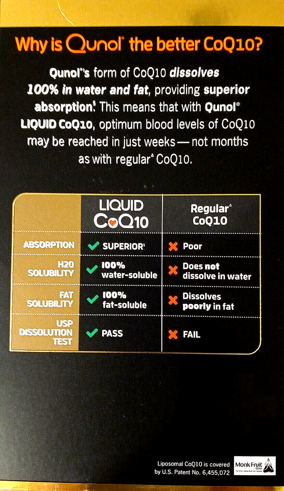Qunol Liquid CoQ10 100 mg 30.4 oz(900ml) Sugar-Free Orange Pineapple ...