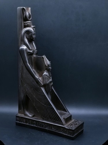 UNIQUE ANCIENT EGYPTIAN STATUE Large Stone of Goddess Isis, God Osiris ...