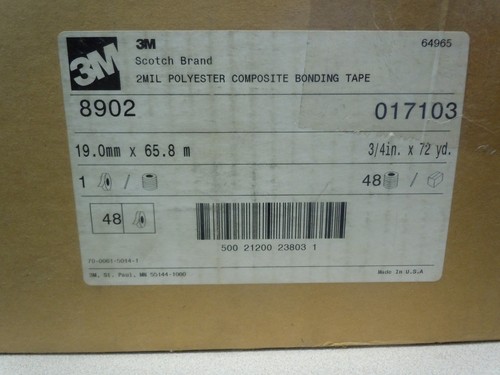 3M 8902 Film Tape, Polyester, Blue, 3/4"In x 72Yd, PK12 | eBay