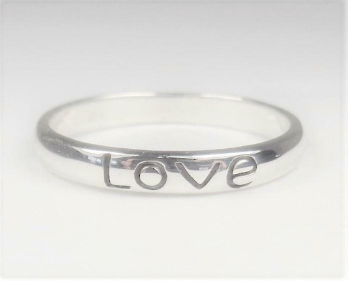 STERLING SILVER LOVE SCRIPT BAND PROMISE RING SIZES 7 AND 8 | eBay