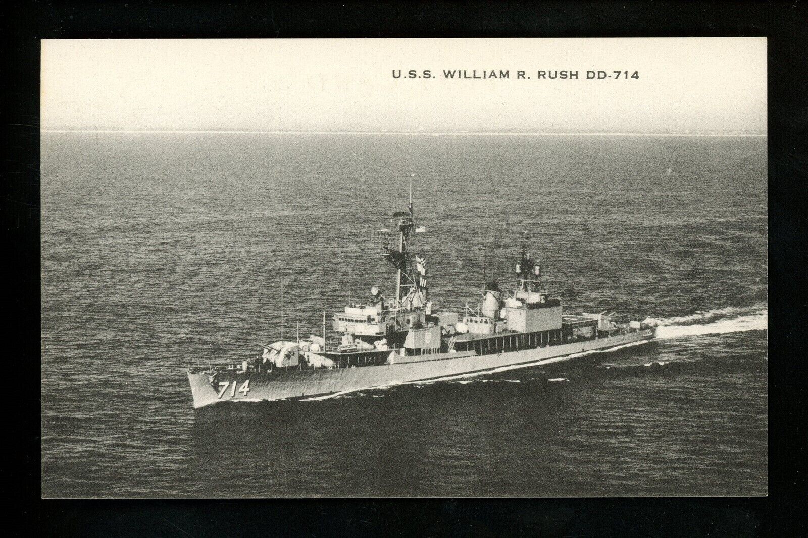 Military Ship postcard USN Navy Artvue USS William R. Rush DD-714 | eBay