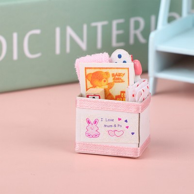 1:12 Dollhouse Miniature Toy Box Mini Cute Baby Toy Model Living Scene ...