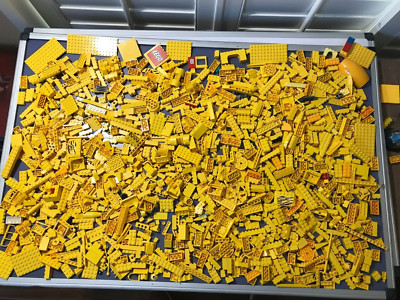 LEGO YELLOW -BRICKS, BLOCKS, PLATES, PIECES, 4.14 POUNDS READ USED | eBay