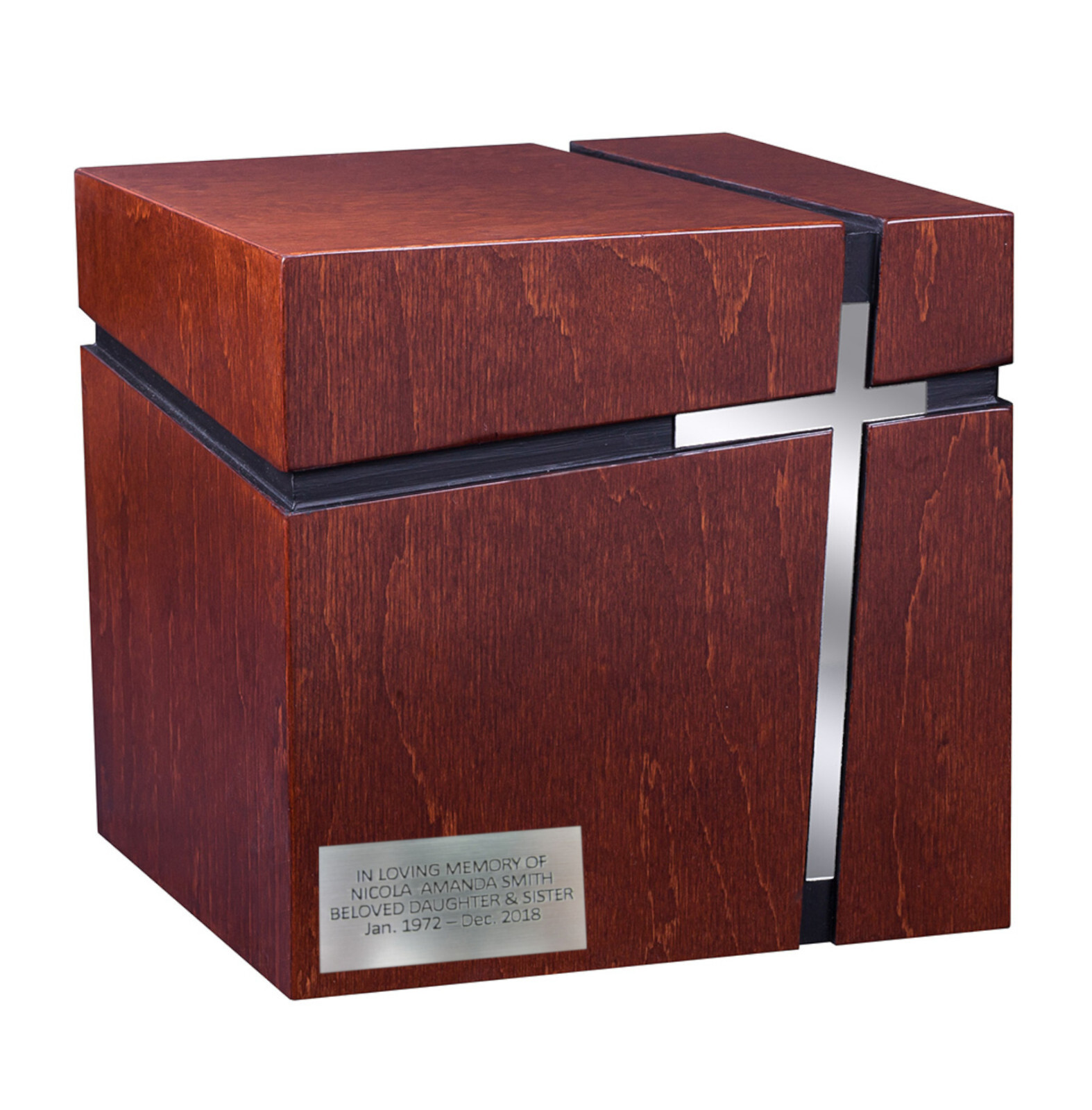 Modern Catholic Urn With Cross, Wooden Decorative Box For Ashes ...