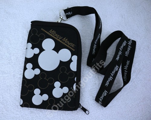 Disney Mickey Mouse Lanyard ID Badge Holder Wallet Coin Purse Ticket ...