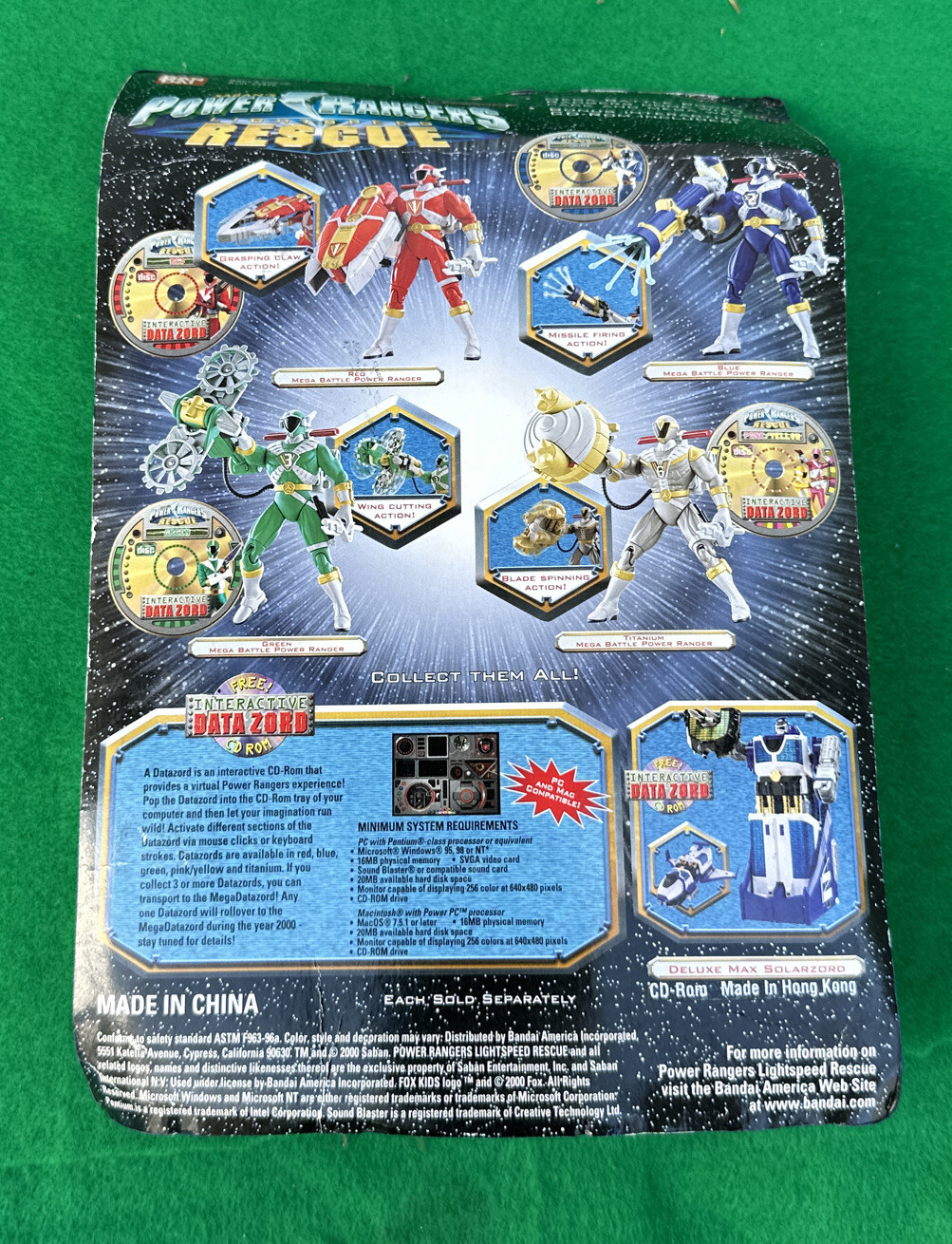 Power Rangers Lightspeed Rescue Blue Mega Battle Action Figure Bandai 6 ...